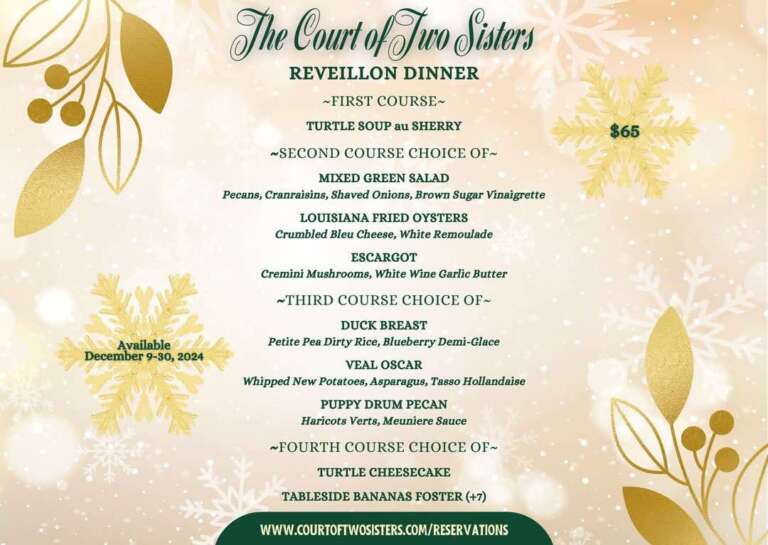 Special December Dinner Menus! – Court of Two Sisters